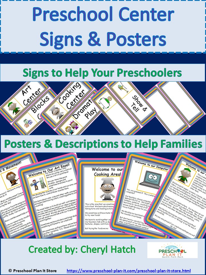 Preschool Interest Center Resource Posters and Sign Labels